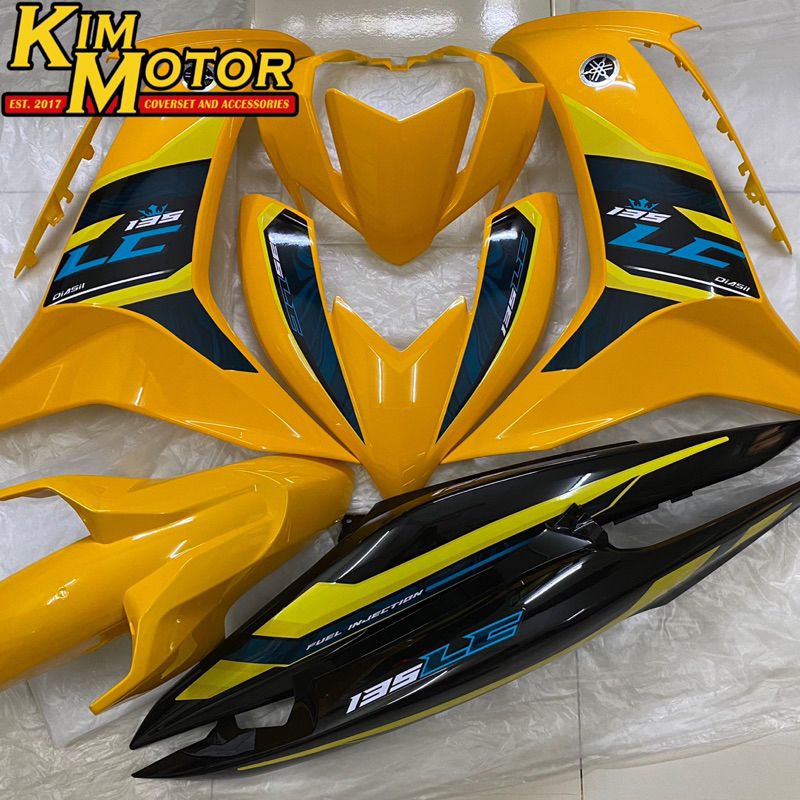 COVERSET LC V8 ORIGINAL VELOZI STANDART DESIGN YELLOW BLACK KUNING ...