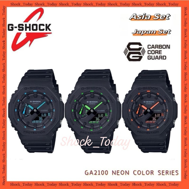 [Ready Stock] Casio G-Shock GA2100 Neon Color Series / GA2100-1A2 ...