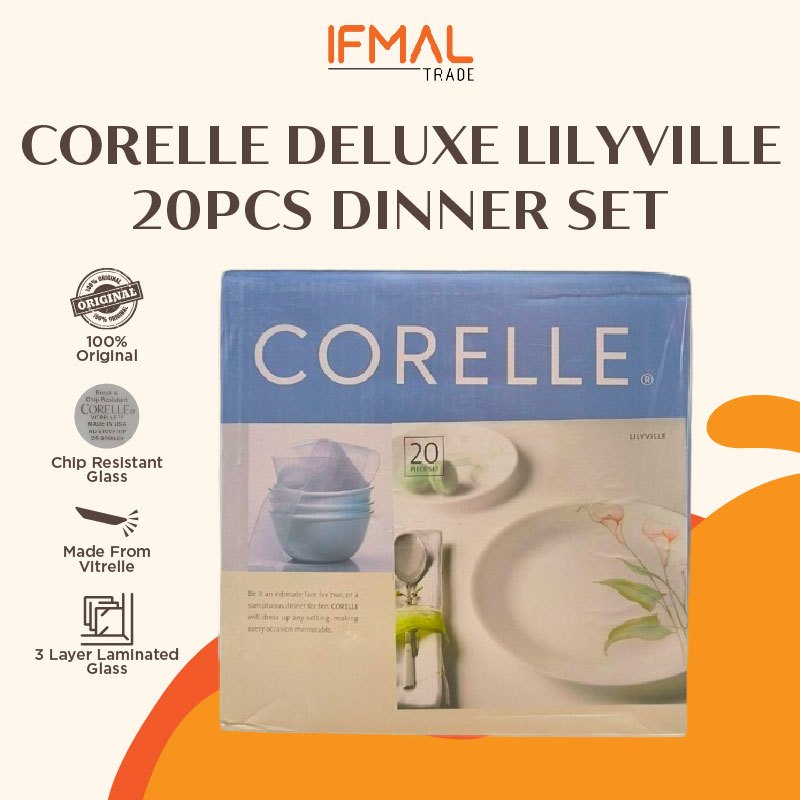 Corelle Deluxe LilyVille 20pc Dinner Set (V-L) Tableware Set Pinggan ...