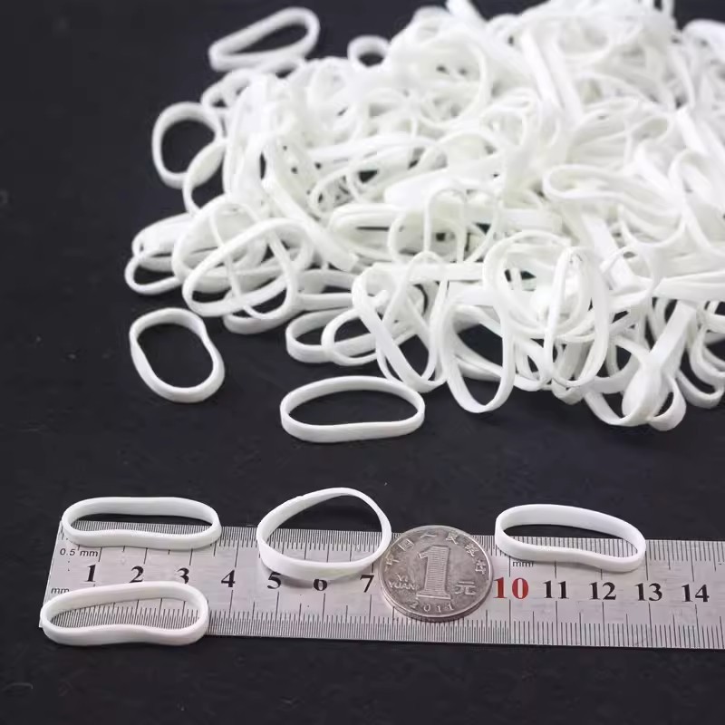 200pcs/bag White Elastic Hair Rubber Band Tie Braids Hair Ring Ropes ...