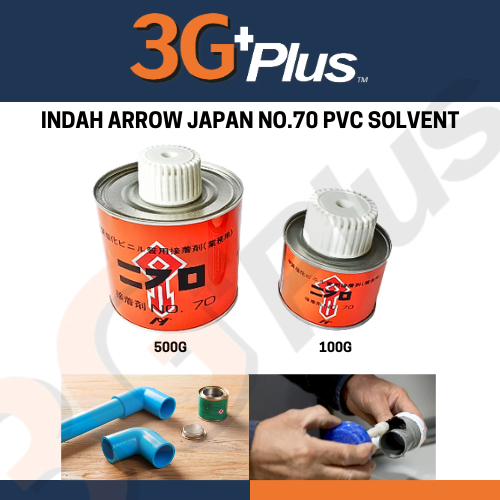 INDAH ARROW Japan No.70 PVC Glue 100g/500g Pipe Glue PVC Solvent Cement ...