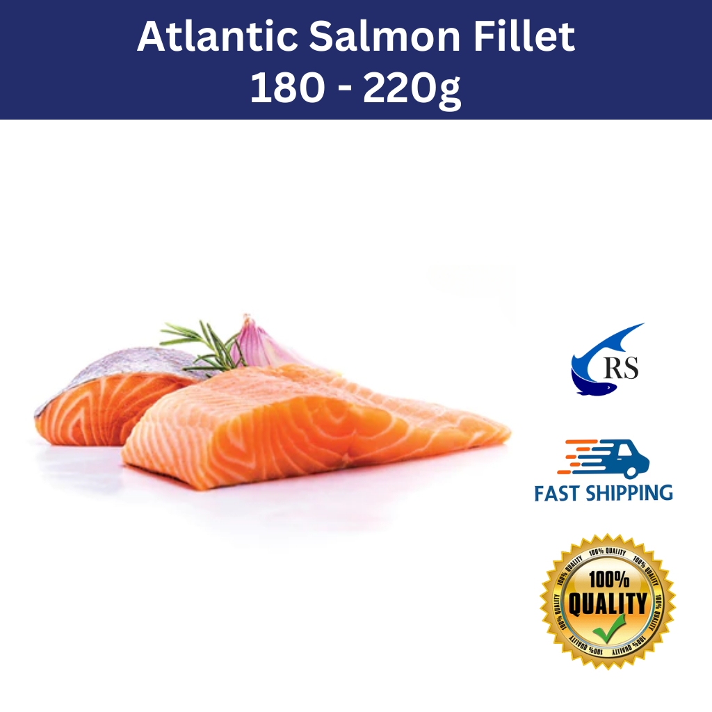 Premium Quality Frozen Atlantic Salmon Fillet (180g - 220g) Ikan Salmon ...