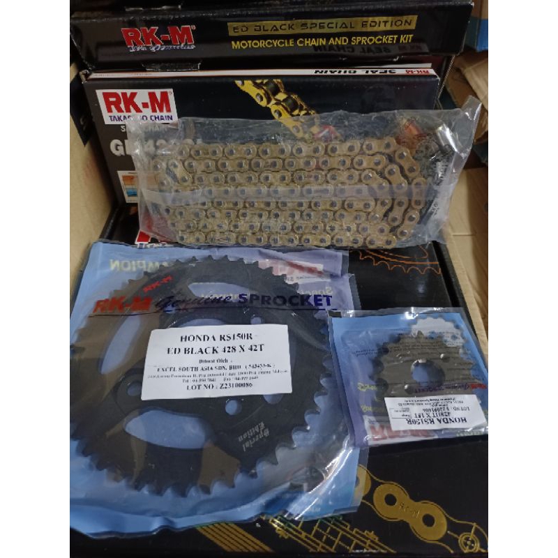 HONDA RS150 V1 V2 REPSOL - 🔥💯spocket complete set o-ring chain +black ...