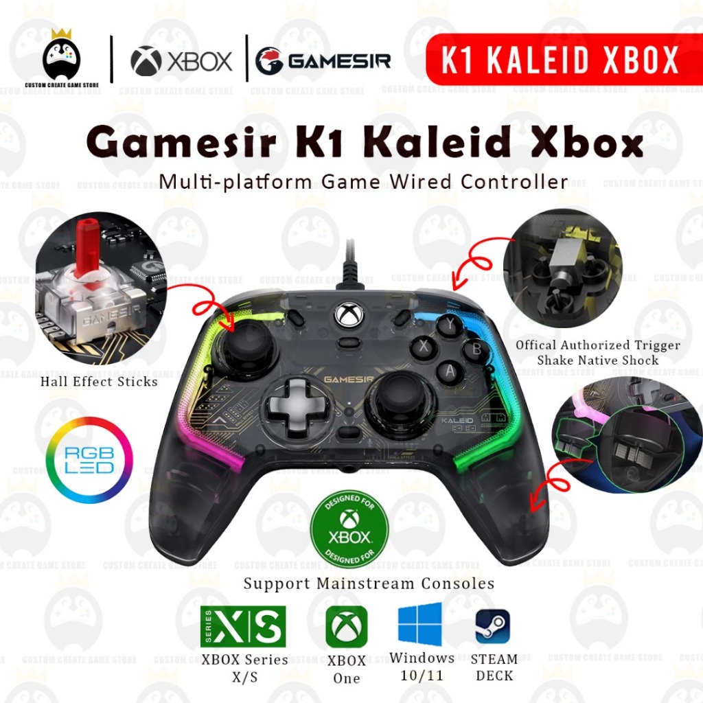 GameSir Kaleid Xbox Controller Wired Gamepad for PC Game XBOX One Xbox ...