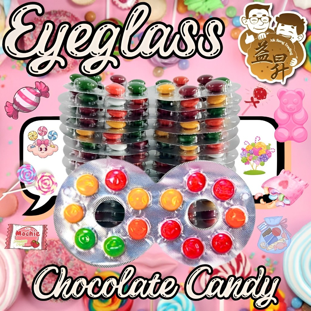 1 pack x 6 pcs [Self-Packaging] - Eyeglass Chocolate Candy 😍😍 | Shopee ...