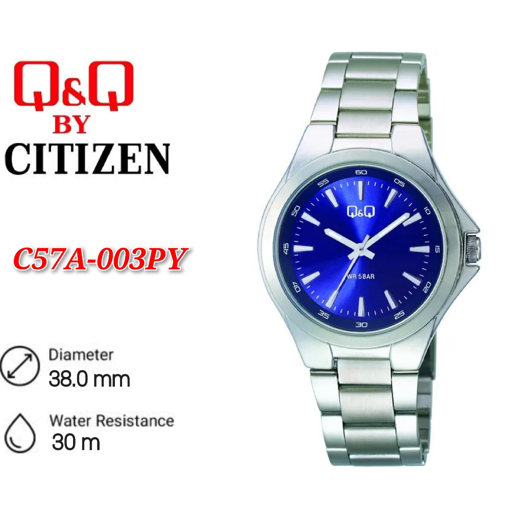 Q&Q Watch by Citizen C57A Men Analog Watch - Silver C57A-003PY | Shopee Malaysia