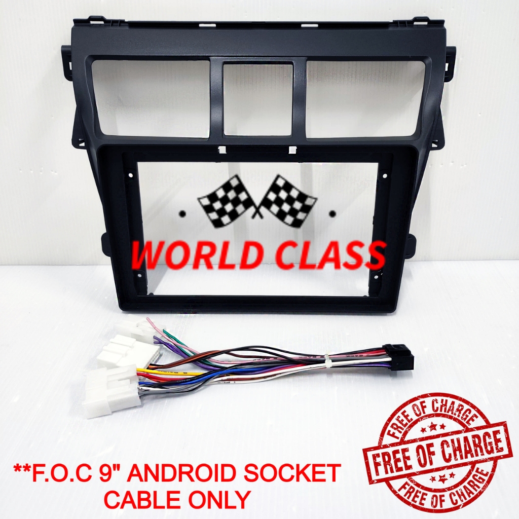 TOYOTA VIOS 2007-2013 9" ANDROID CASING (FREE PLUG & PLAY CABLE ...