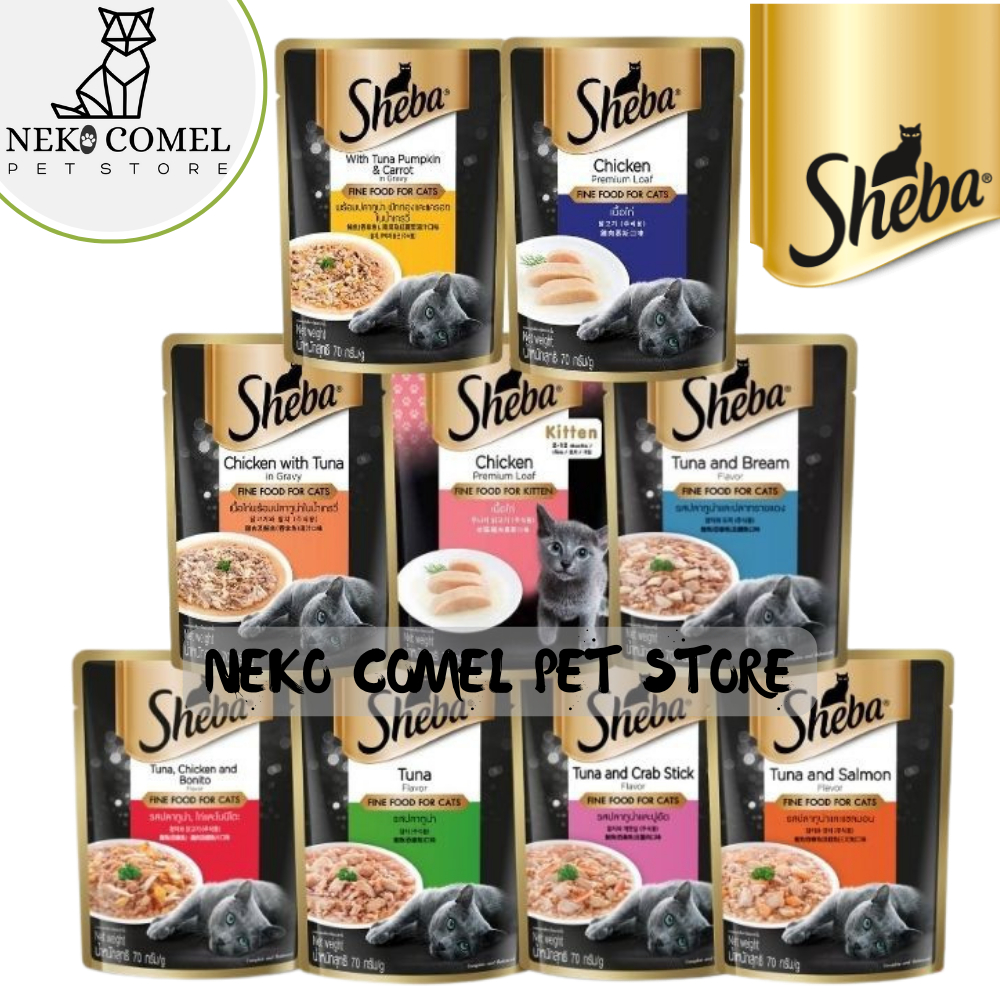 SHEBA Cat Wet Food Pouch Kitten Adult Cat 70g / 1 Carton (70gx24) | Shopee Malaysia