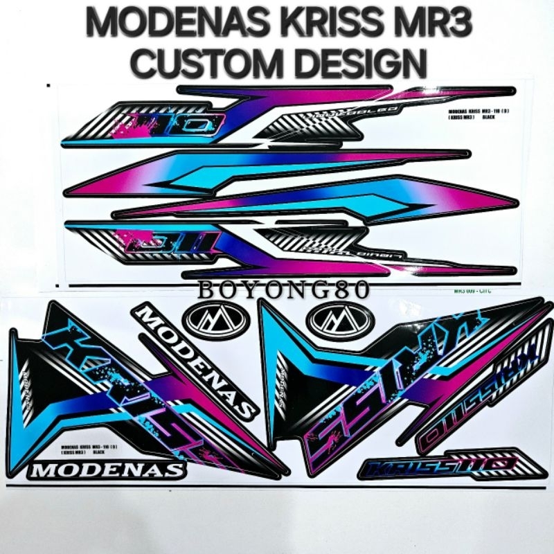 MODENAS KRISS MR3 110 CUSTOM DESIGN ( 9 ) BODY STICKER ( READY STOCK ...