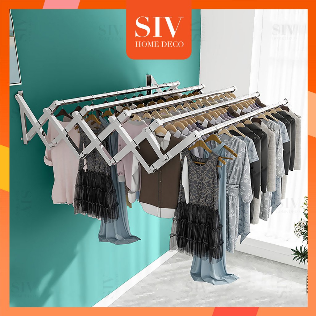 SIV Wall Mounted3/4/5bar Foldable Drying Rack Retractable Sampayan ...