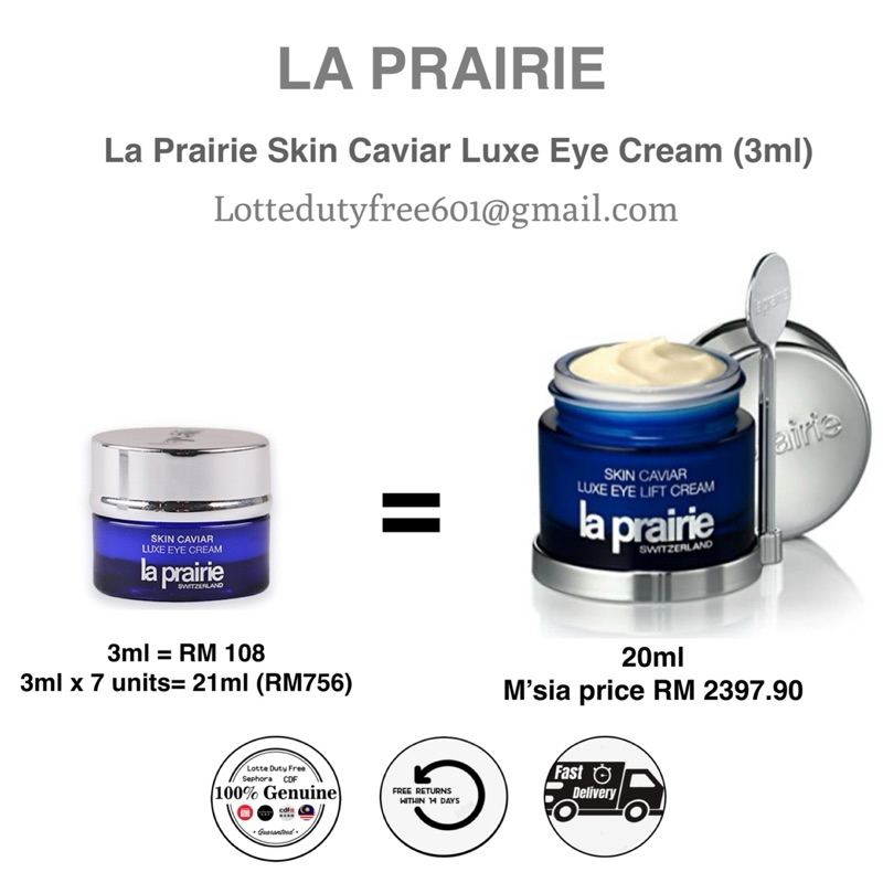 La Prairie Skin Caviar Luxe Eye Cream (3ml) | Shopee Malaysia