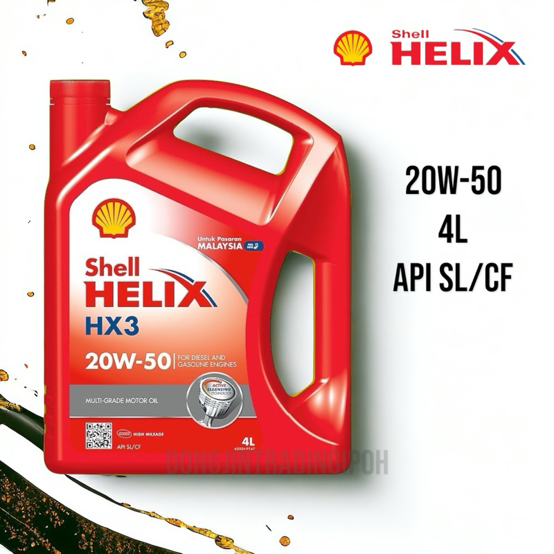 Shell Helix HX3 20W50 Mineral Engine Oil (4L) | Shopee Malaysia