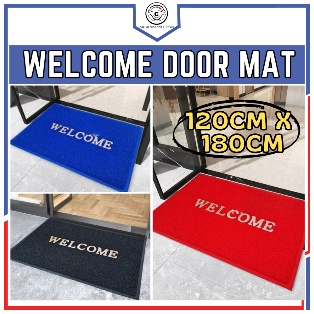 Welcome Door Mat Coilmat Non- Slip Doormat Carpet Alas Kaki Getah Size ...