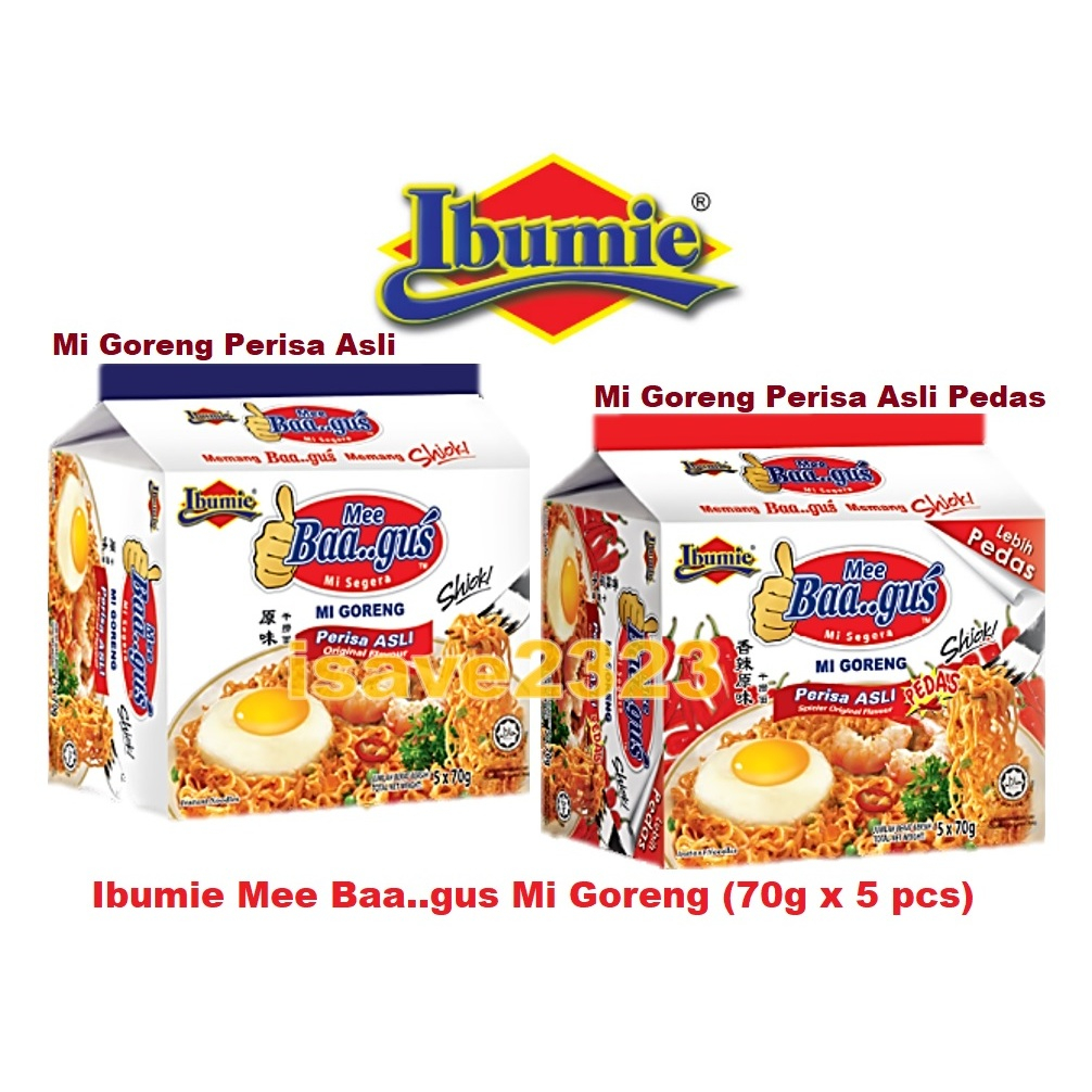 [HALAL] Ibumie Mee Baagus Mi Segera Mi Goreng (70g x 5pcs) - Asli ...