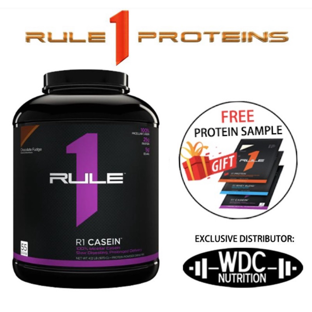 Rule 1 Casein (53 Servings) Whey Protein, Night Time Recovery, Susu gym ...