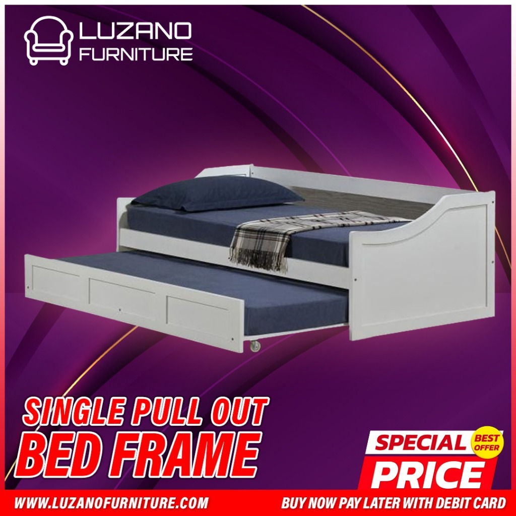 Single/Super Single Solid Wood Bed Frame With Pull out | Shopee Malaysia