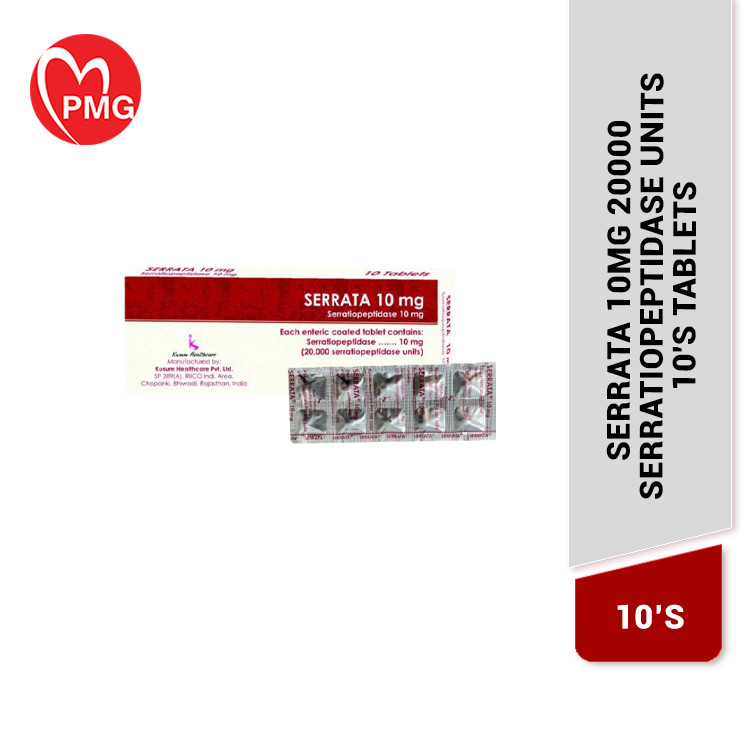 [PMG PHARMACY] Serrata 10mg 20000 Serratiopeptidase Units 10's Tablets ...