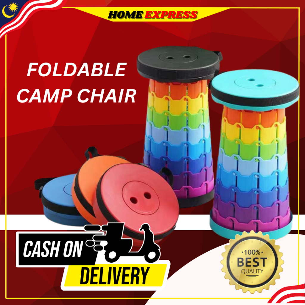 BESTBUY Telescopic Foldable Camp Collapsible Chair Travel Fishing Stool ...