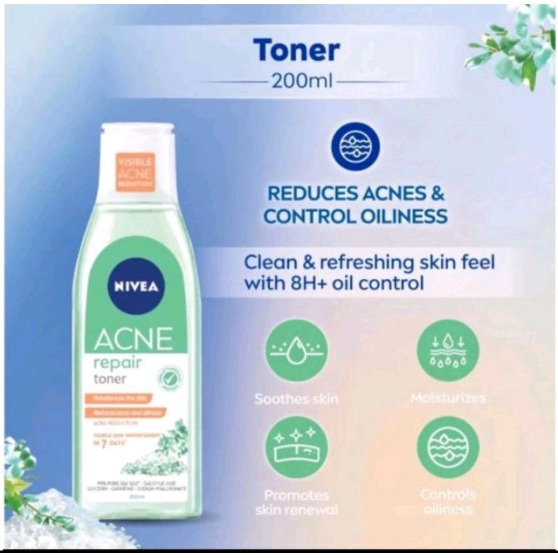 Nivea(Small Defect Sticker) Acne Repair Toner 200ml(Exp 2025) | Shopee ...