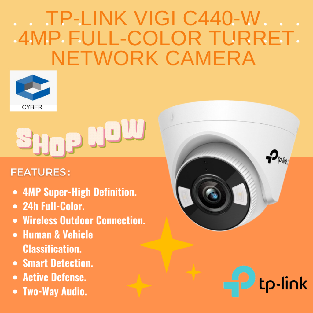 TP-LINK VIGI C440-W 4MP Full-Color Turret Network Camera | Shopee Malaysia