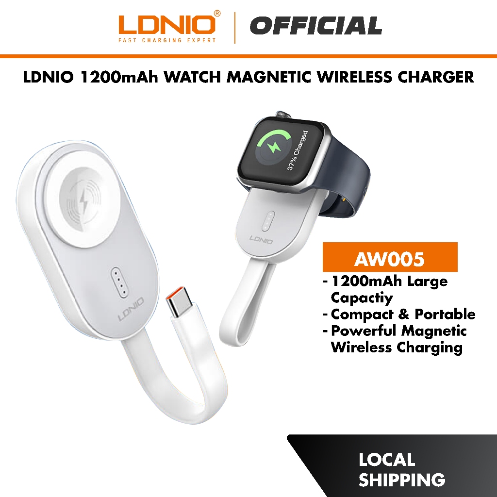 LDNIO AW005 Watch Wireless Magnetic 1200mAh Power Bank Watch Charger Mobile Wireless Charger ...