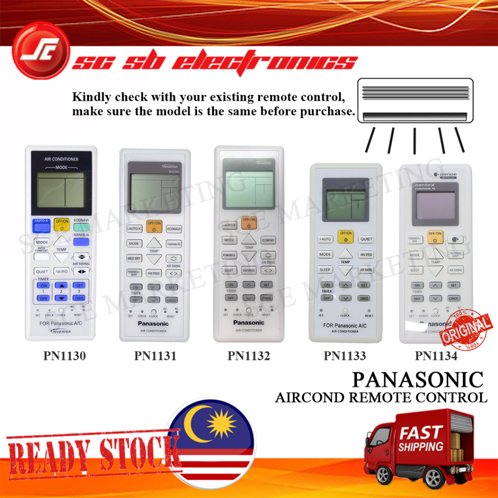 PANASONIC INVERTOR AIRCOND REMOTE CONTROL REPLACEMENT PN SERIES CS ...