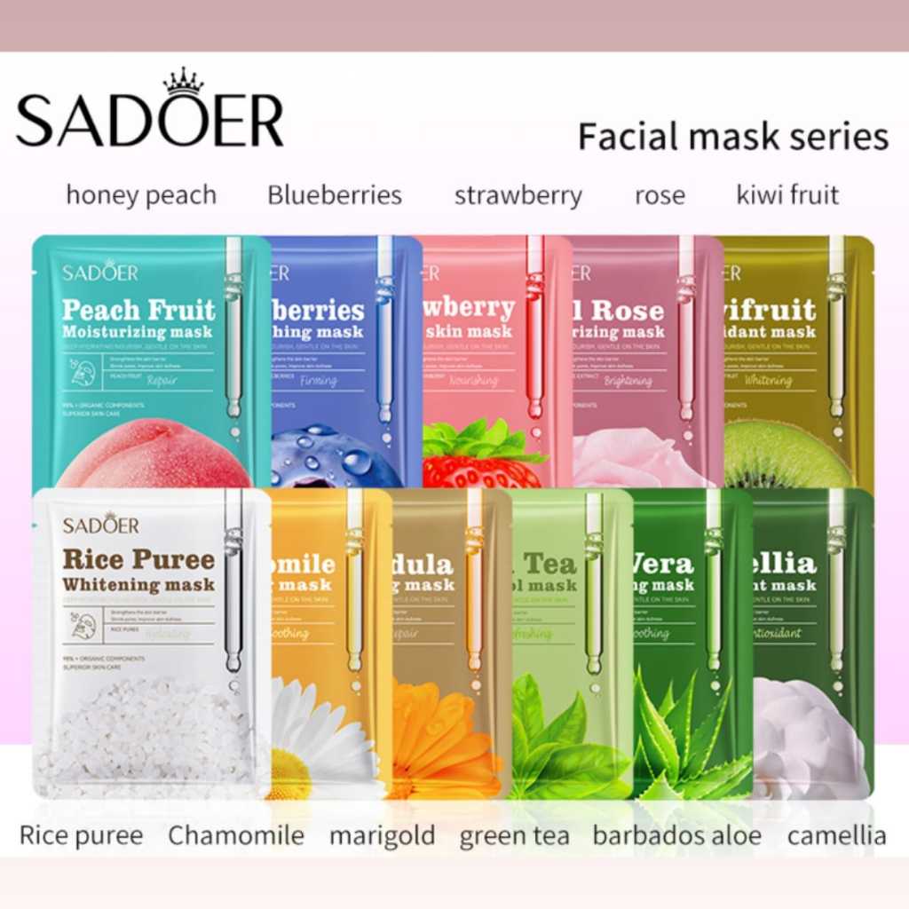 SADOER Fruit & Flora Antioxidant Moisturizing Facial Mask 25g*1pc | Shopee Malaysia