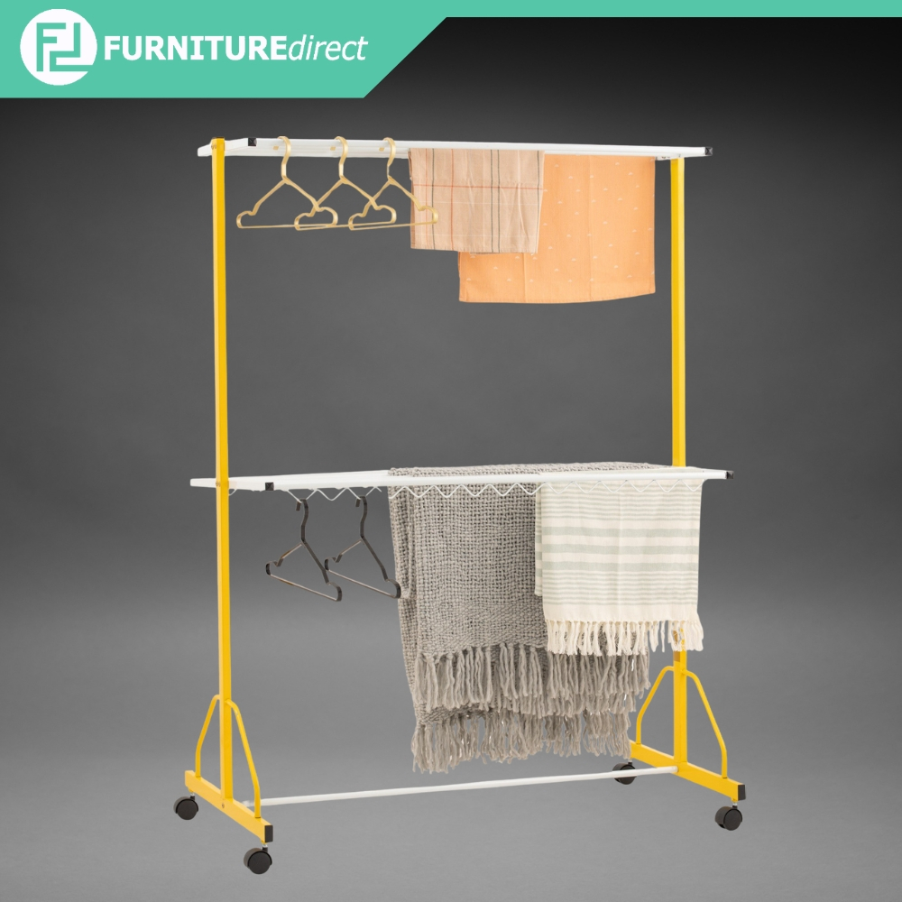 Furniture Direct MIRYA Metal Rack Cloth Drying Hanger-Yellow | Shopee ...