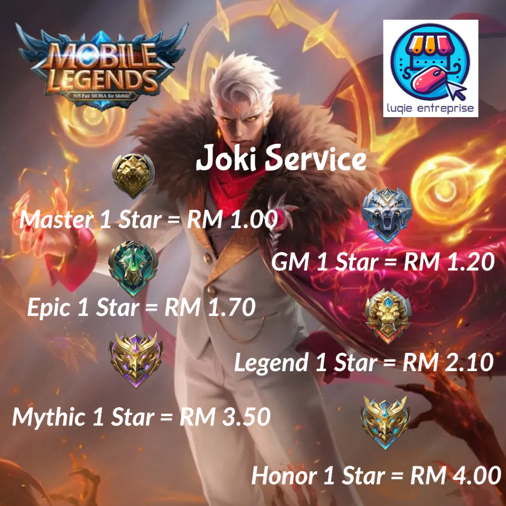 ( BUNDLE DEAL ) JOKI MOONTON MOBILE LEGEND BANG BANG SEASON 32 - Epic ...