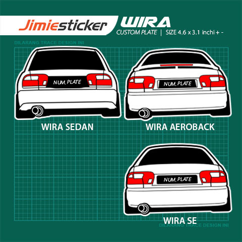 Sticker Kereta Wira, Sticker Belakang, Car Sticker, Vinyl Cutting ...