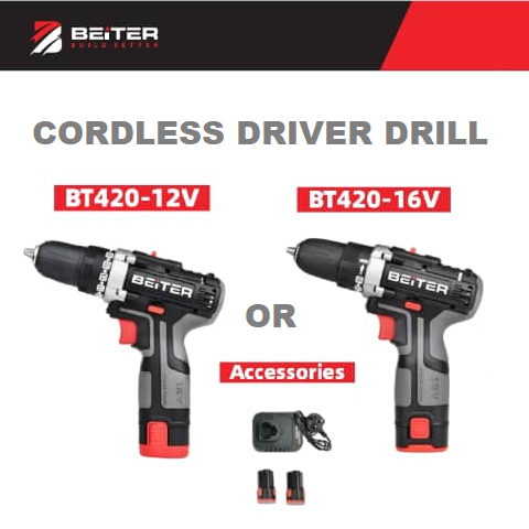[NEW] BEITER CORDLESS DRIVER DRILL BT420-16V/12V 无线电钻 充电式电钻 | Shopee ...