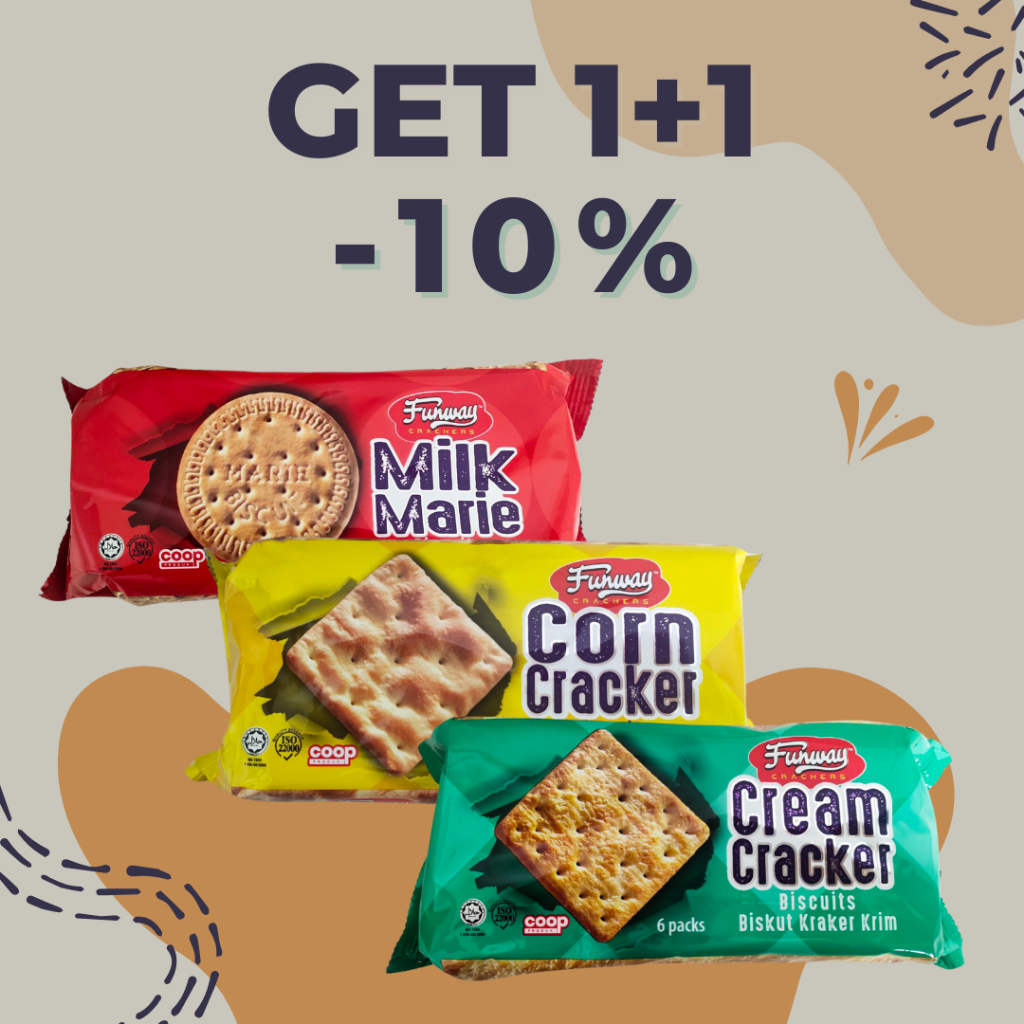 [Get bundle for 10% discount] Funway Cracker/Biscuit (Milk Marie/Corn ...