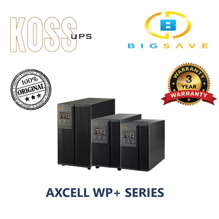KOSS AXCELL AX-1KWP+ (USB) / AX-2KWP+ (USB) / AX-3KWP+ (USB) TRUE ONLINE TOWER UPS ( 1000VA ...