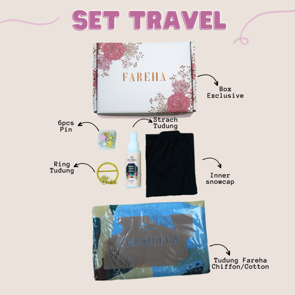 SET GIFT BOX FAREHA - INCLUDE TUDUNG FAREHA & FREE WISH CARD (REMARK ...