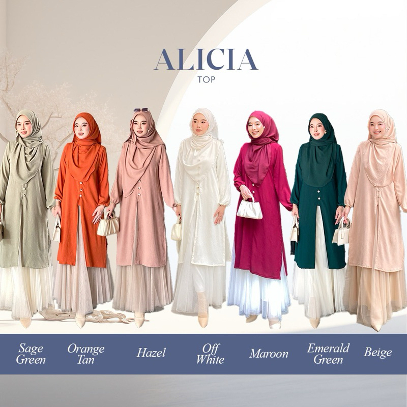 SALE RM50 Rayyan Haya’ Alicia Top BAJU SAHAJA Ironless Long Muslimah ...