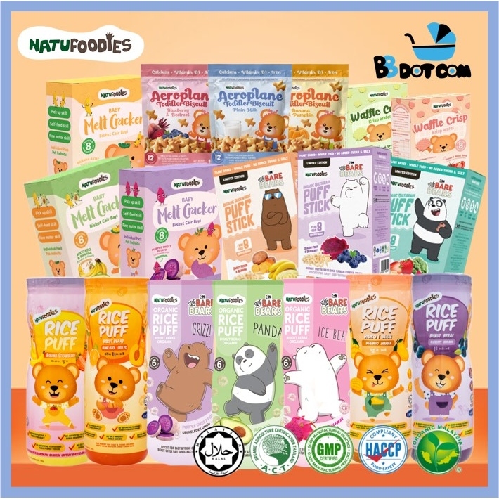Natufoodies Biscuit Bayi Baby Snack Rice Puff l Baby Melt Cracker l ...