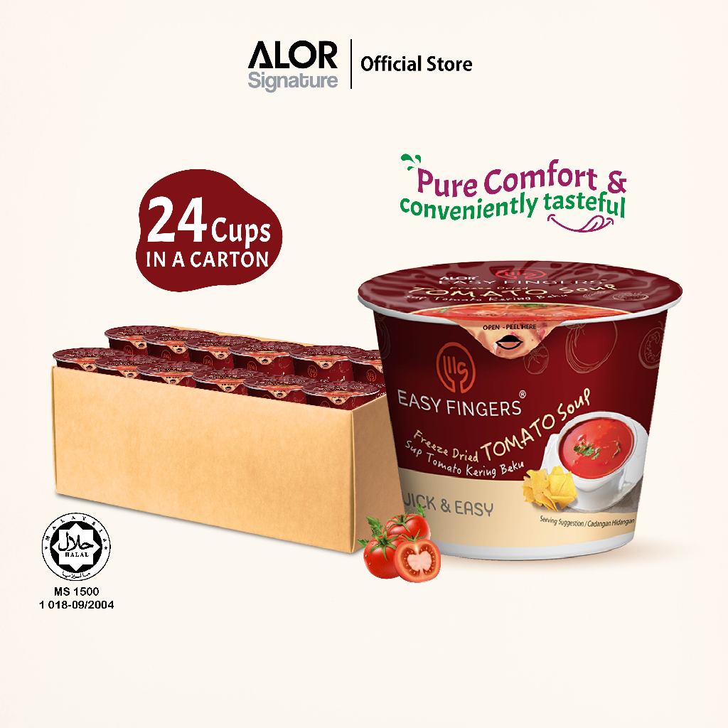 Alor Easy Fingers Freeze Dried Tomato Soup (30g/ 24 Cups) | Shopee Malaysia