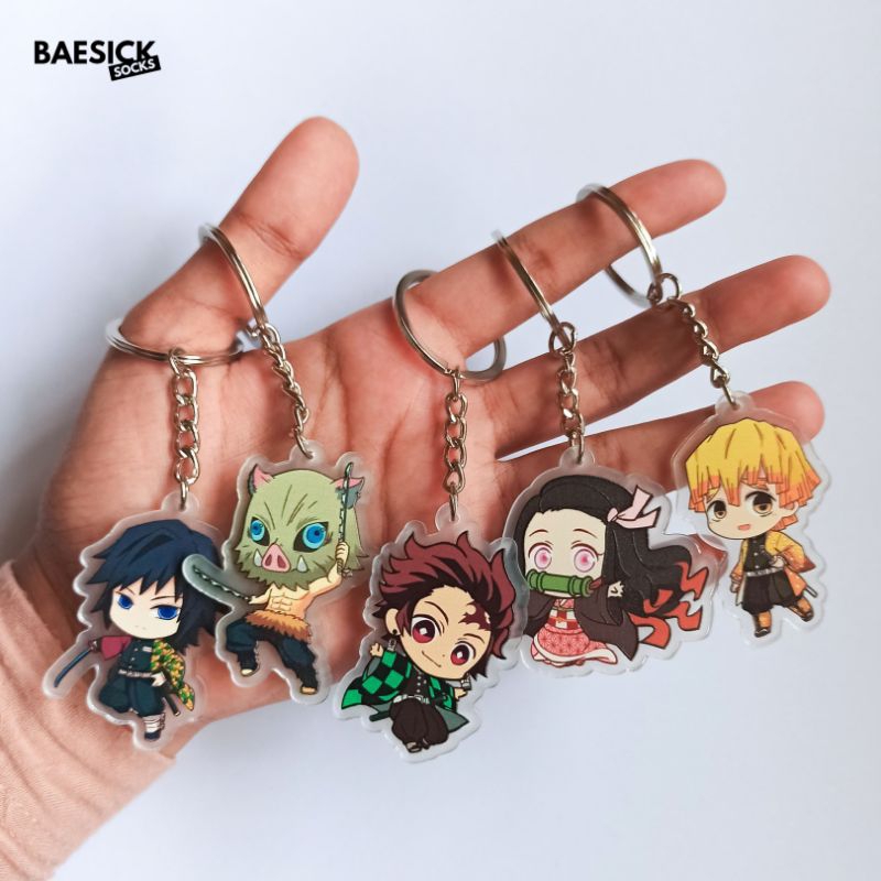 BA Demon Slayer Acrylic Keychain Anime Quality Tanjiro, Nezuko, Zenitsu ...