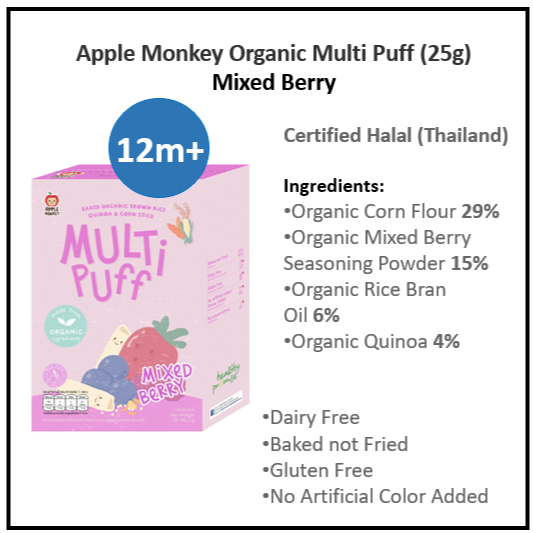 Apple Monkey /Tenten Baby Guide / Nobi Nobi Organic Rice Cracker/Multi Puffs/Cereal Puffs ...