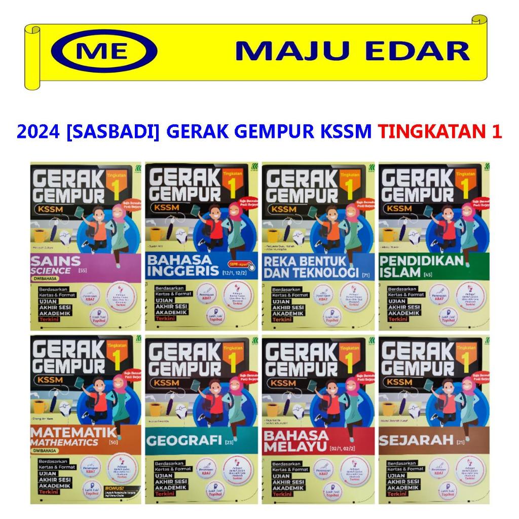 2024 SASBADI GERAK GEMPUR TINGKATAN 1 BAHASA MELAYU INGGERIS MATEMATIK SAINS GEOGRAFI SEJARAH ...