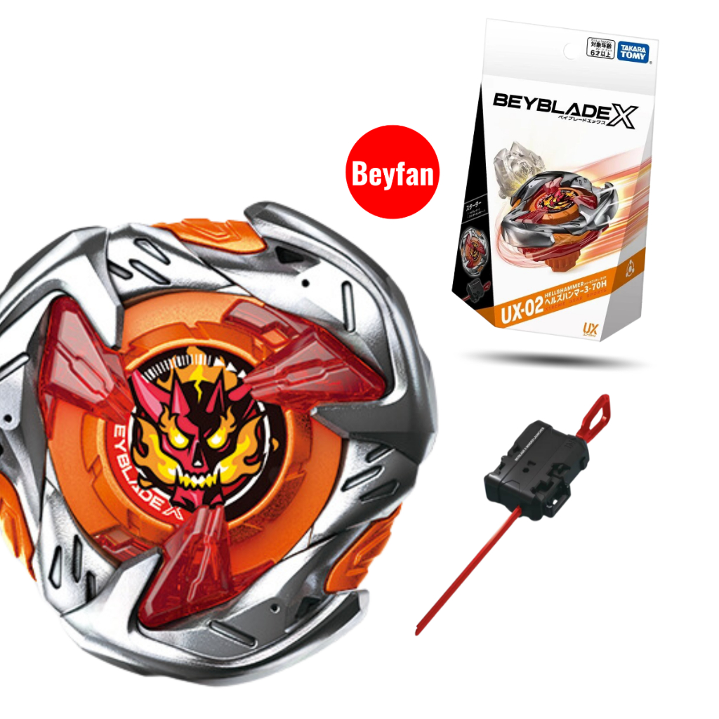 [BEYFAN] UX-02 Hells Hammer 3-70H | Takara Tomy Beyblade X Unique Line Releases | Shopee Malaysia