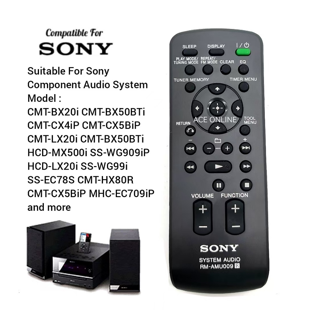 Original RM-AMU009 For Sony Component Audio System Remote Control CMT ...