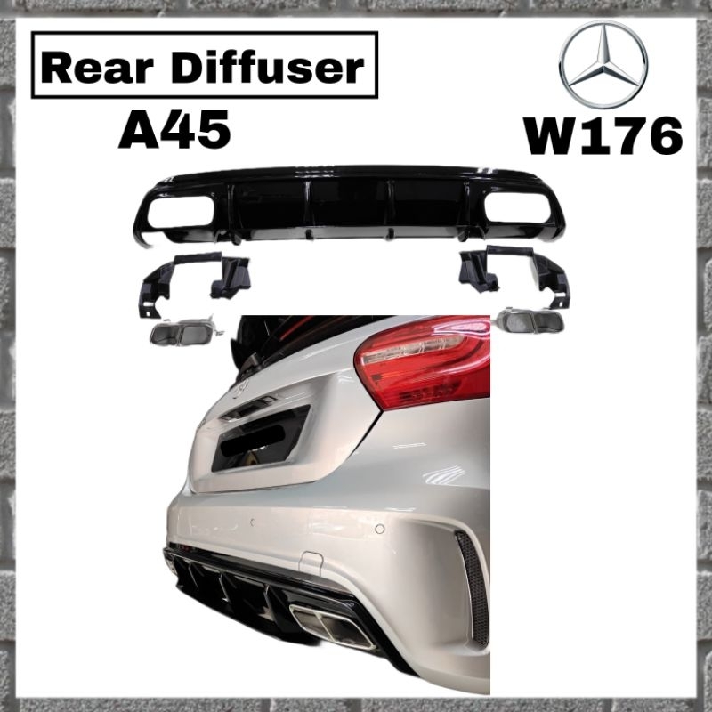 Mercedes Benz A Class W176 A45 Facelift Rear Bumper Diffuser | Shopee ...