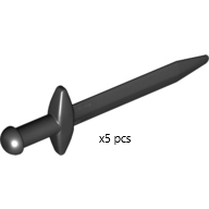 Lego Parts 18031 x5pcs Black Minifigure, Weapon Sword, Greatsword ...