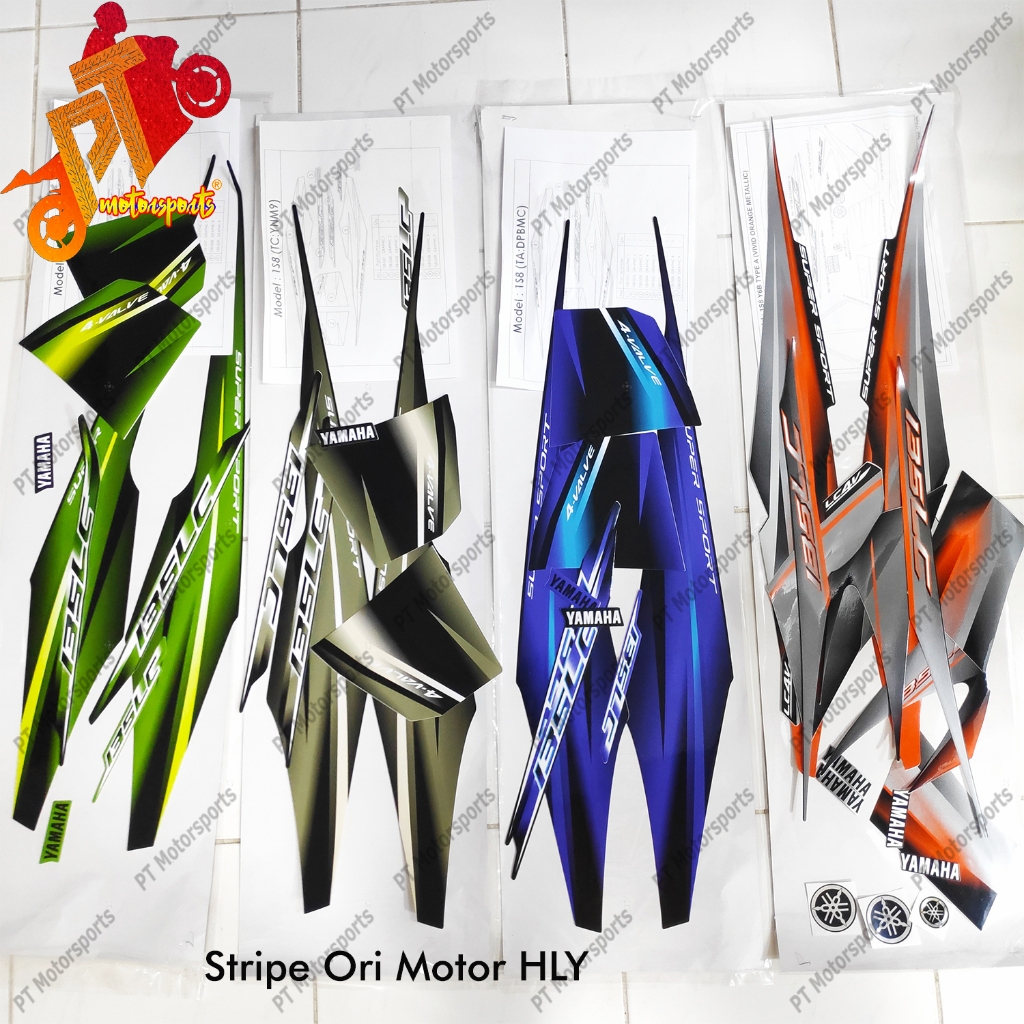 Yamaha LC 135 V1 Sticker Stripe Body Original 1st Model Black White Nescafe Blue Green Orange ...