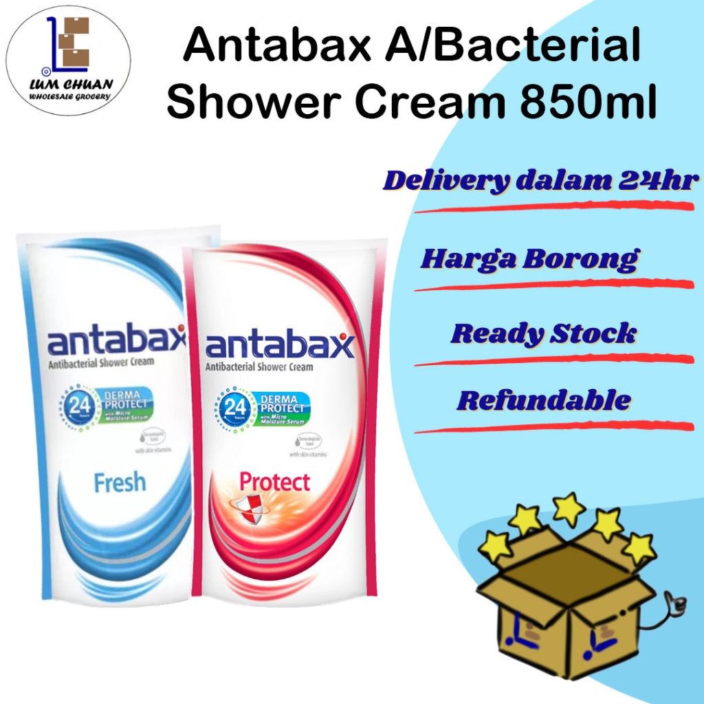Antabax PH 5.5 Antibacterial Body Wash Shower Cream Refill Pack Shampoo ...