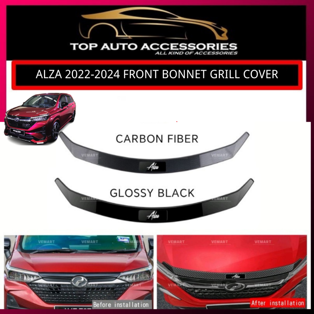 PERODUA ALZA 2022-PRESENT FRONT BONNET GRILL GRILL COVER CARBON FIBER ...