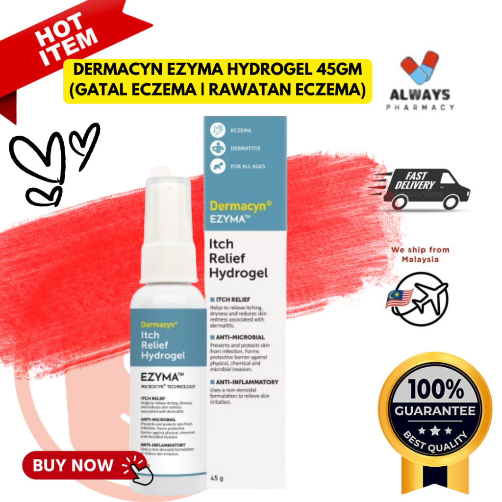 DERMACYN EZYMA HYDROGEL 45GM (GATAL ECZEMA | RAWATAN ECZEMA) | DERMACYN ...