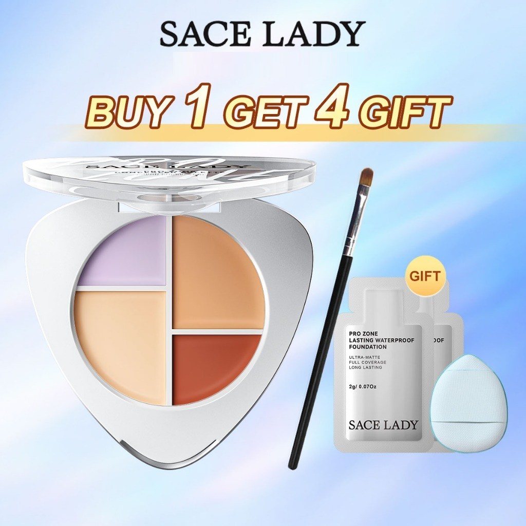 (02 New) SACE LADY Full Coverage Pro Zone Concealer Palette Waterproof ...