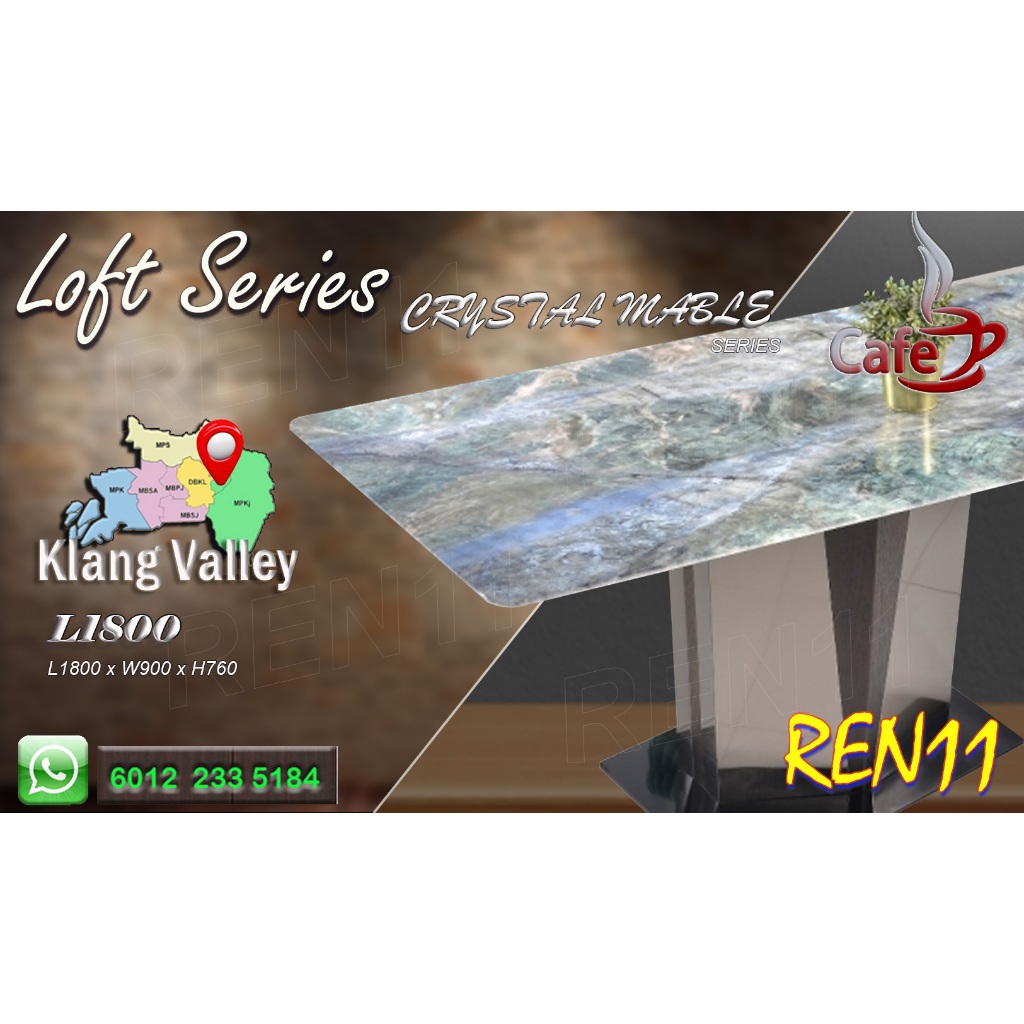 Dining Table ，Meja makan , Crystal Mable Table Top - - Klang Valley ...